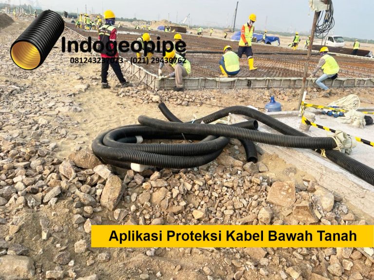 Proteksi kabel menggunakan Pipa HDPE Corrugated – Indogeopipe